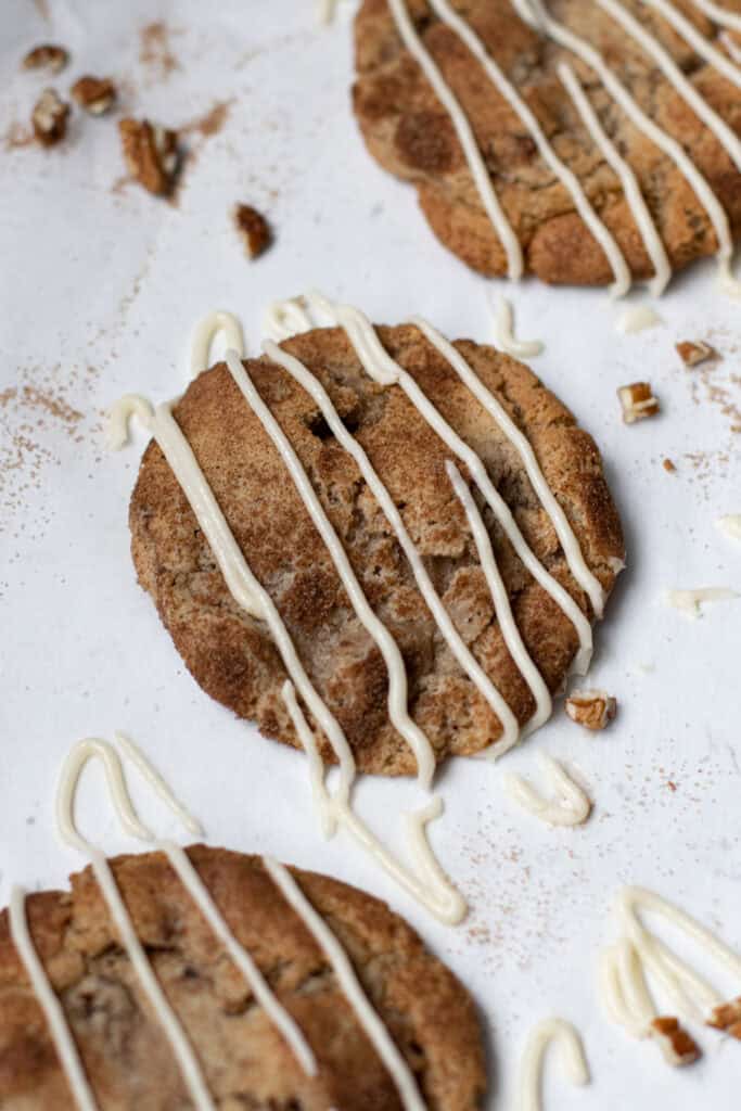 Pecan Cinnamon Roll Cookies - Jessie Bakes Cakes