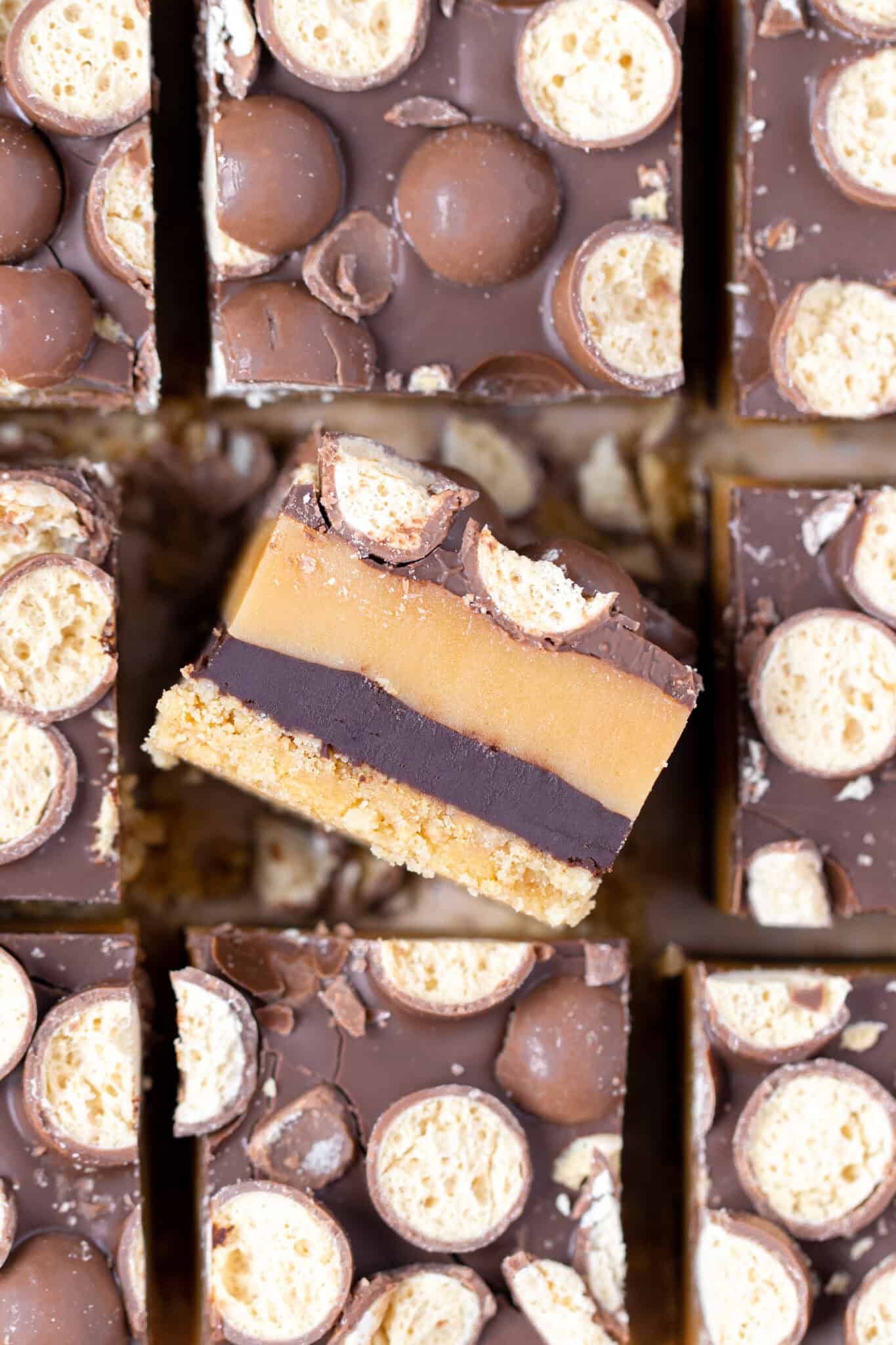 Salted Caramel Malt Chocolate Slice - Jessie Bakes Cakes
