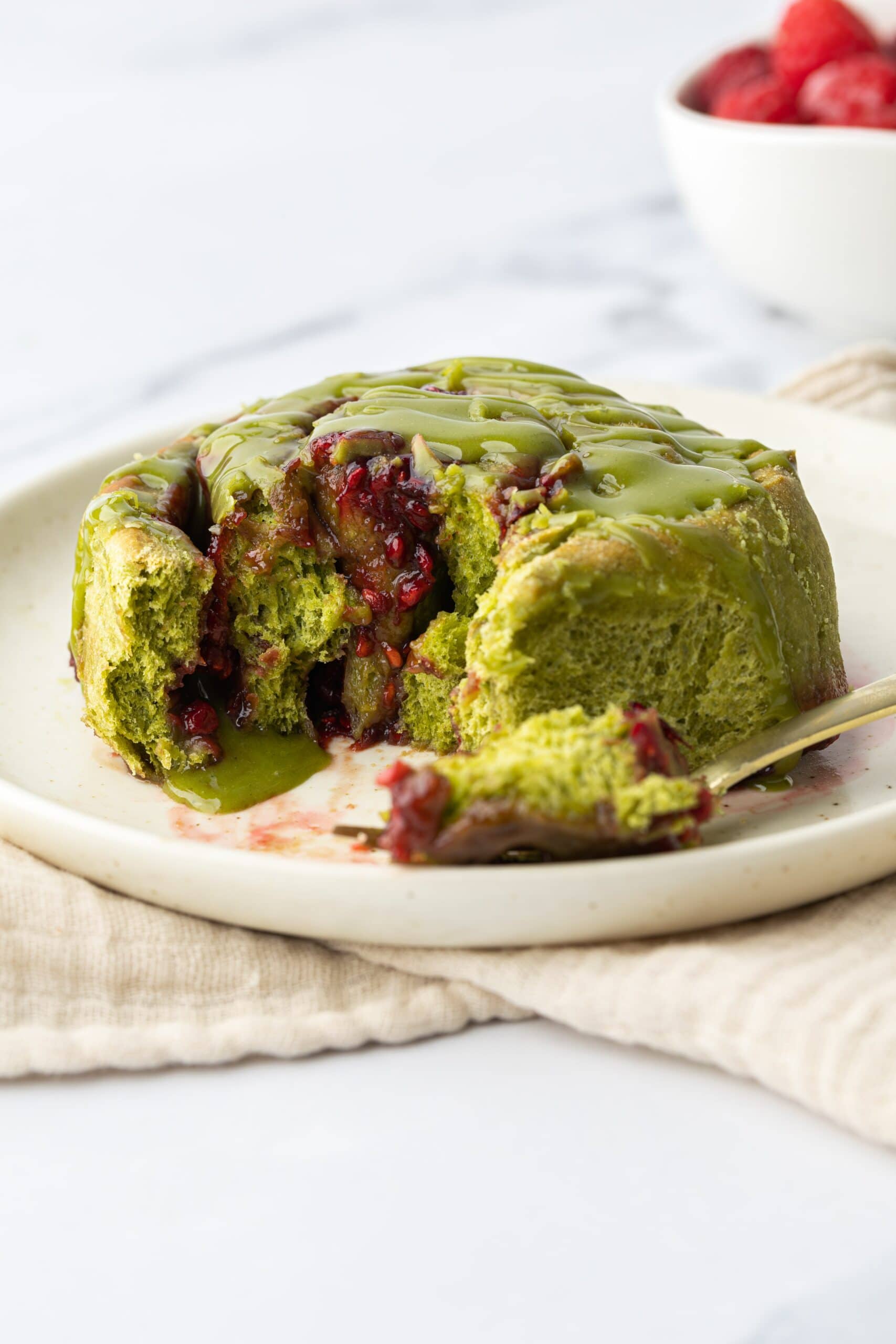 Matcha Raspberry Rolls | Jessie Bakes Cakes