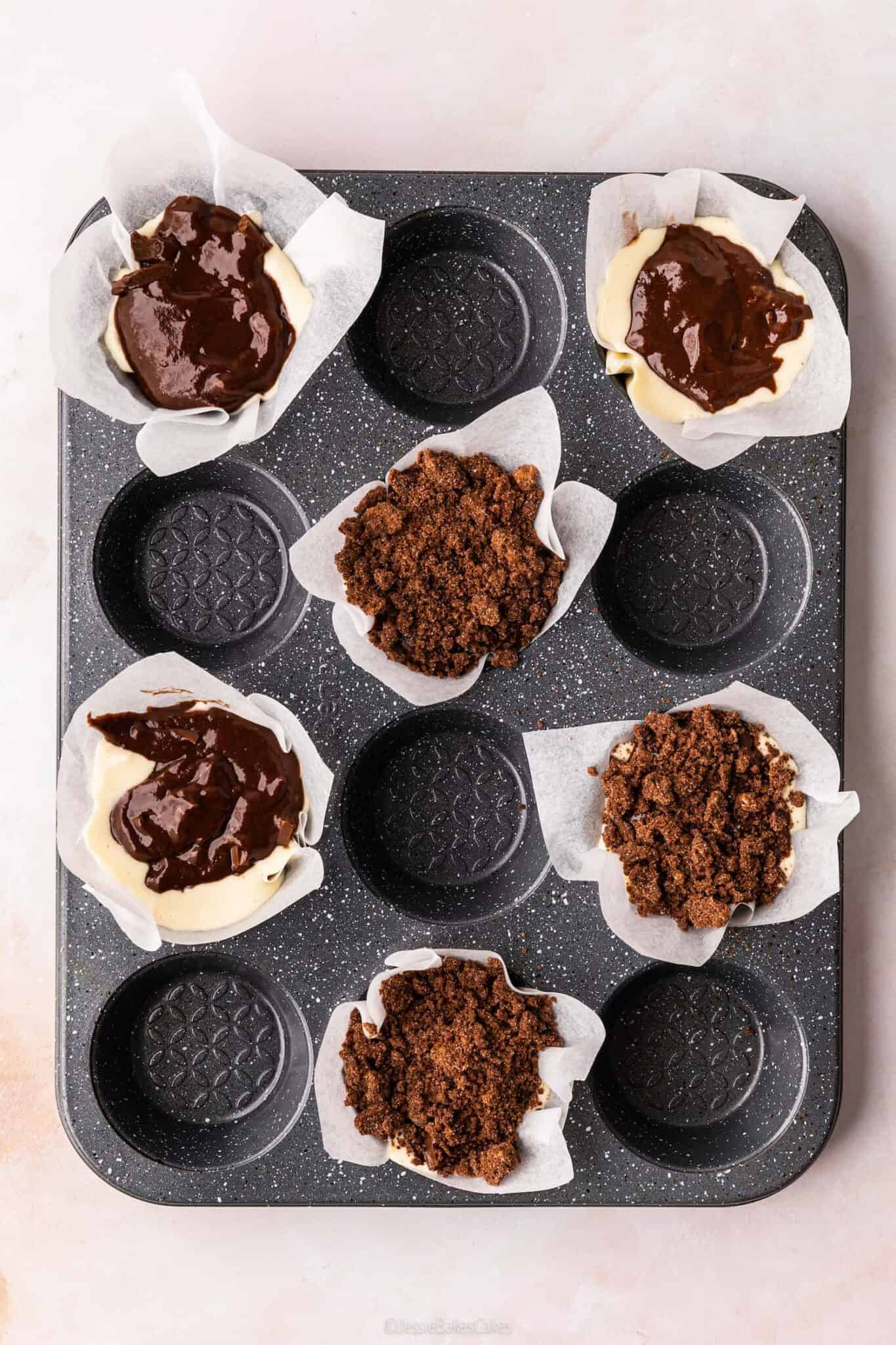 Carrot Patch Chocolate Cheesecake Muffins - Jessie Bakes Cakes