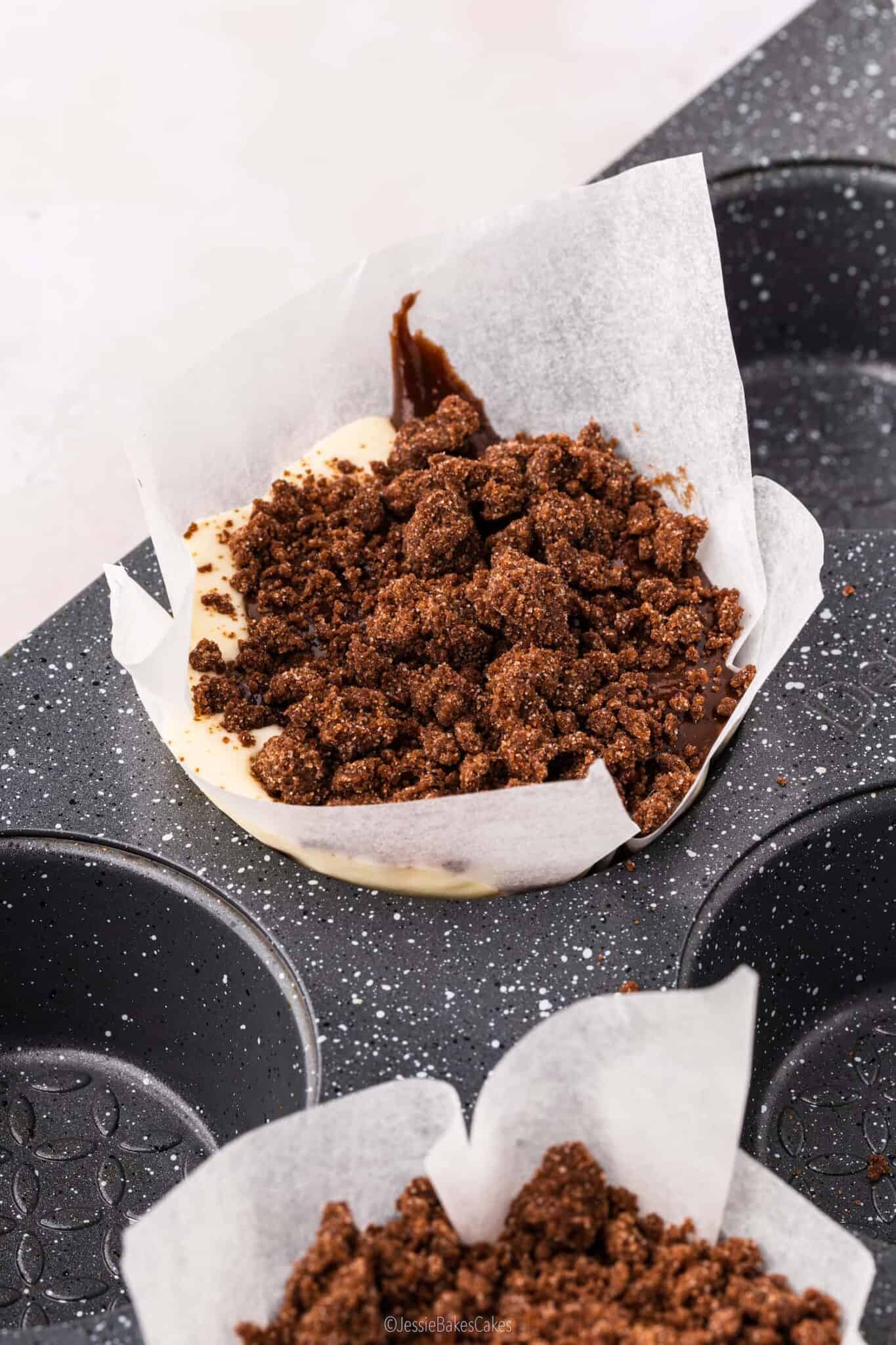 Carrot Patch Chocolate Cheesecake Muffins - Jessie Bakes Cakes