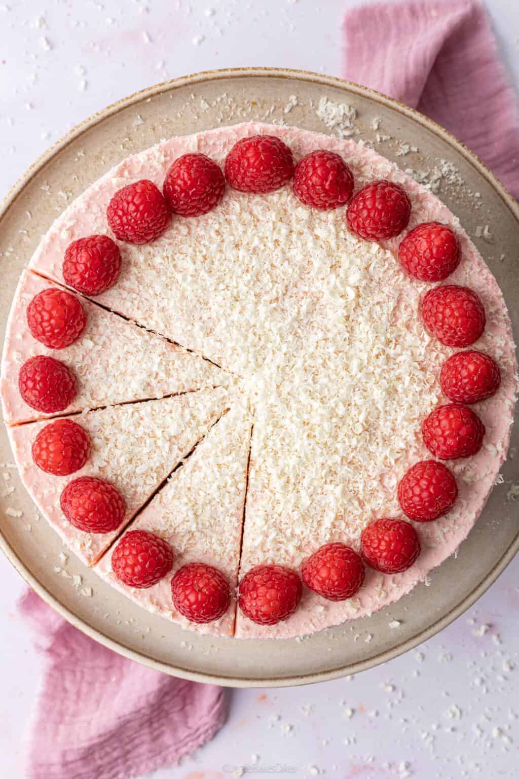 White Chocolate Raspberry Mousse Cake - Jessie Bakes Cakes