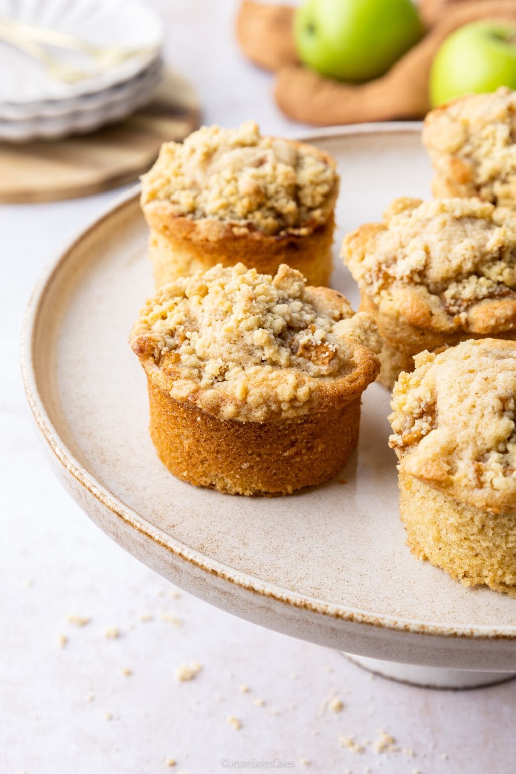 Mini Apple Crumble Cakes - Jessie Bakes Cakes