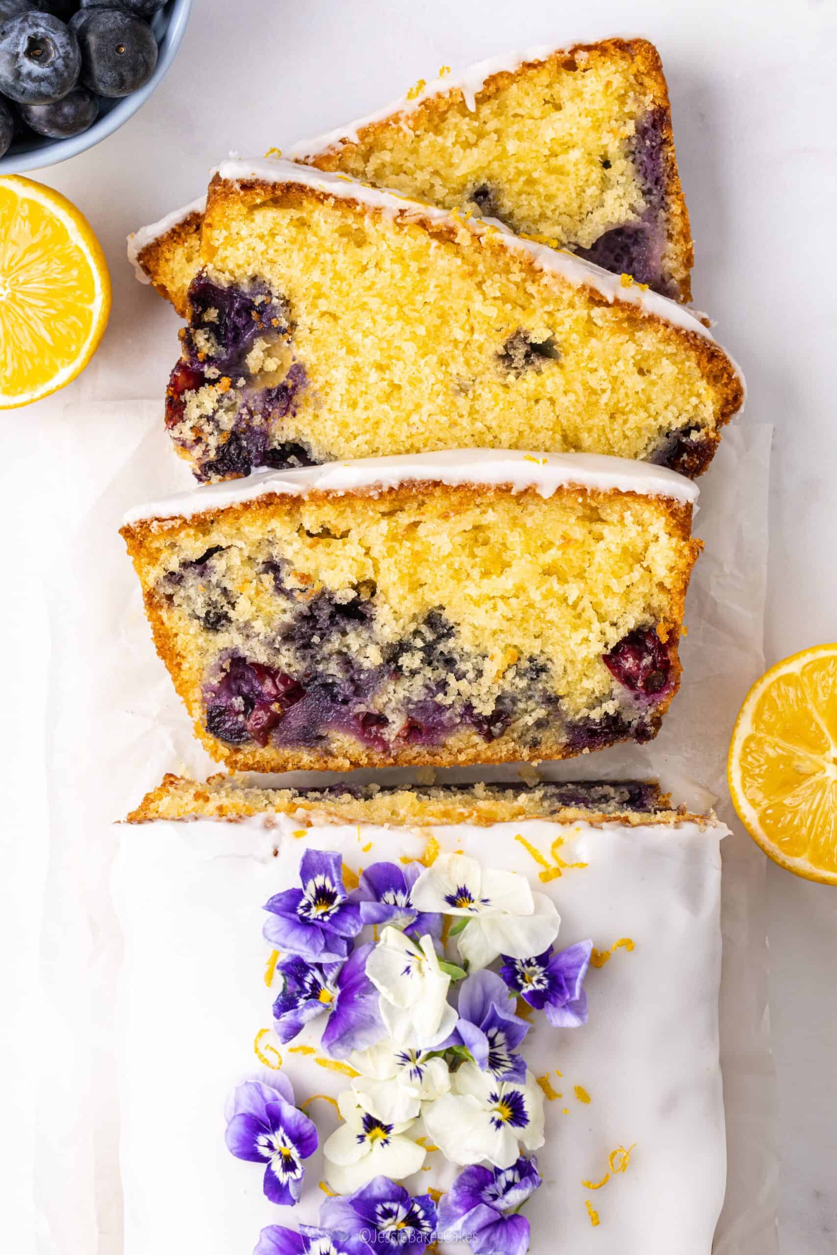 Lemon and Blueberry Loaf Cake - Jessie Bakes Cakes