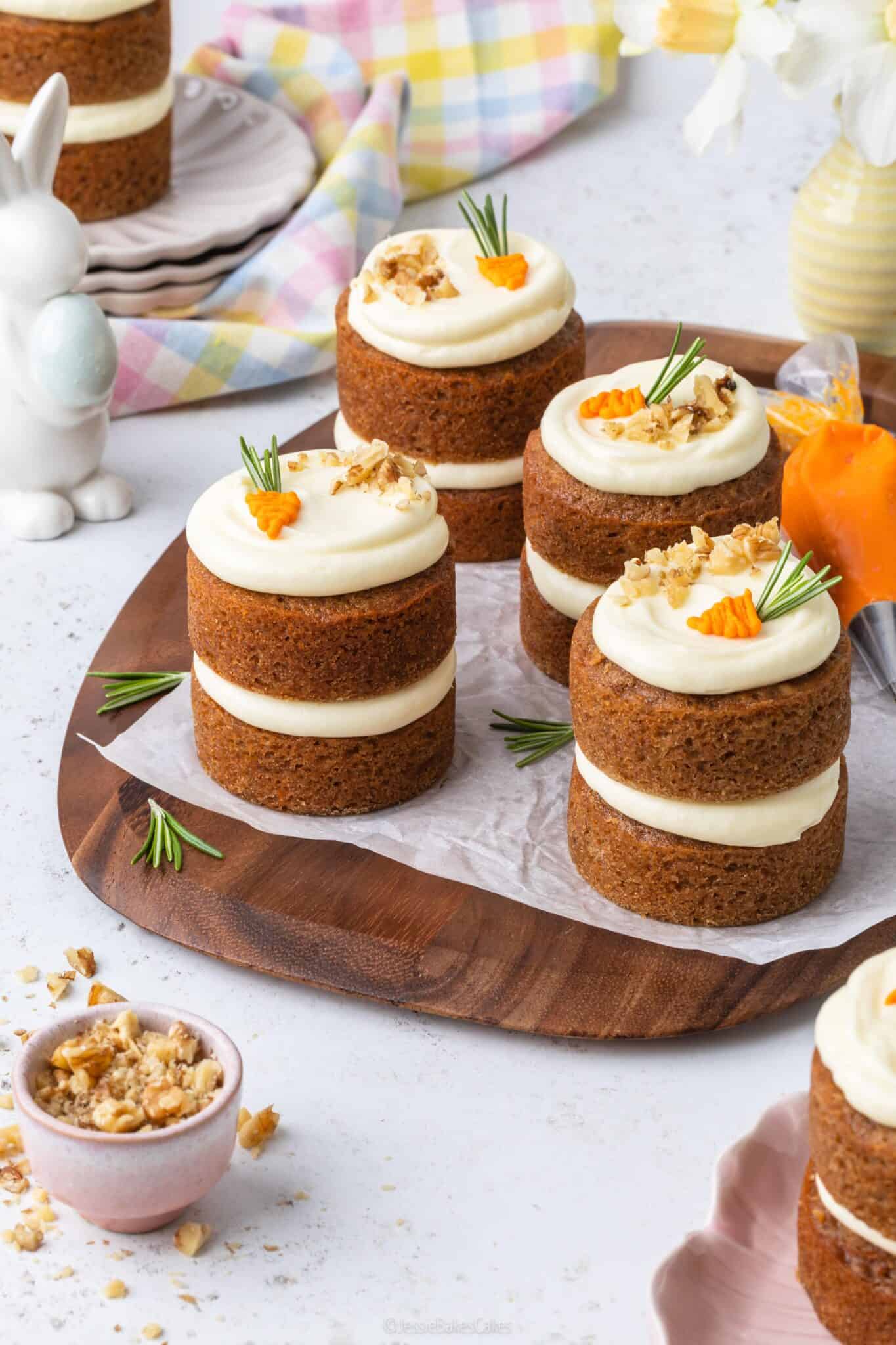 Mini Carrot Cakes - Jessie Bakes Cakes
